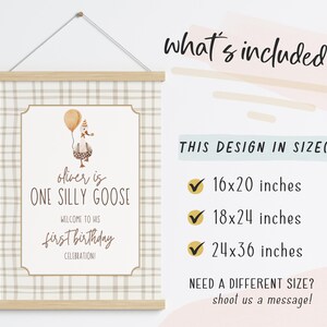One Silly Goose Birthday Sign Template for First Birthday Party Decor ...