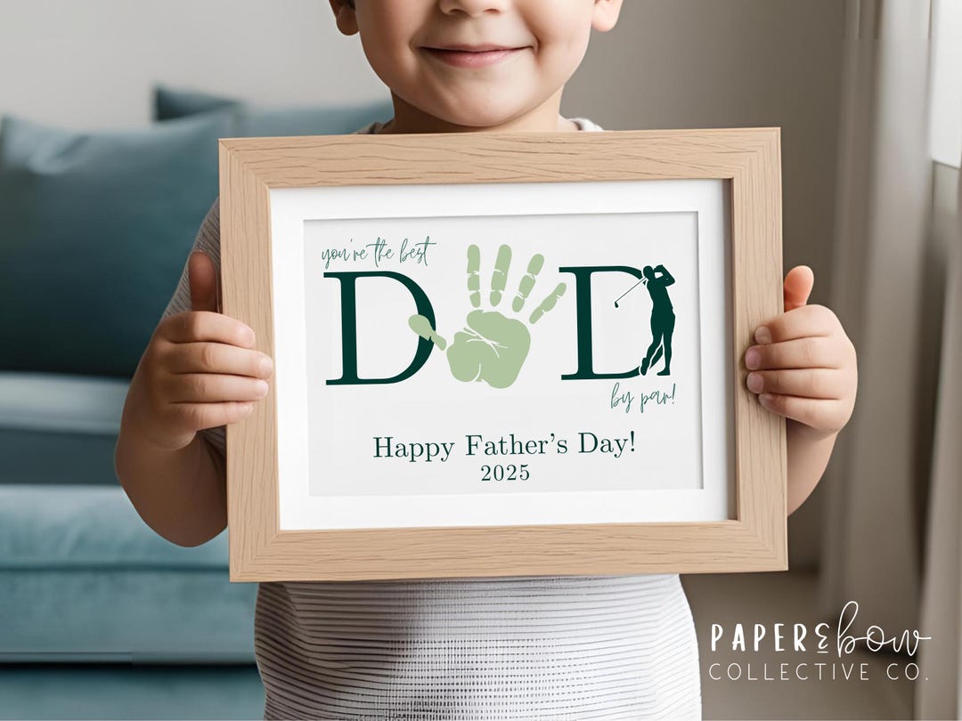 Father's Day Handprint Craft Keepsake Printable Dad Golf Gift for Daddy ...