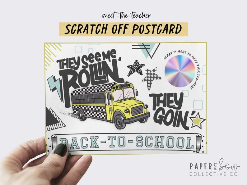 Scratch off Back to School Postcard: Meet the Teacher Template (DIY ...