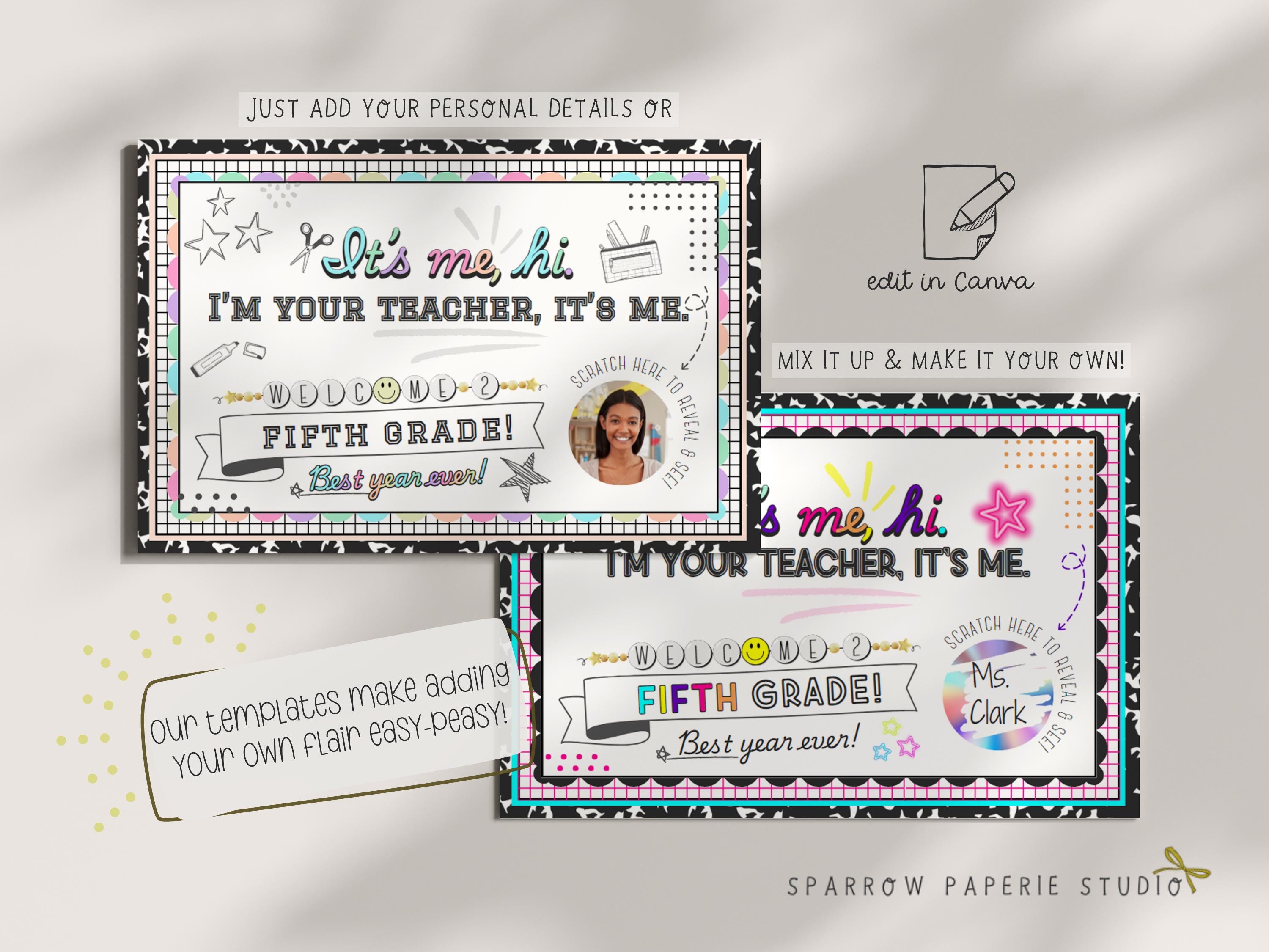 Meet the Teacher Postcard Template Scratch off for Back to School ...