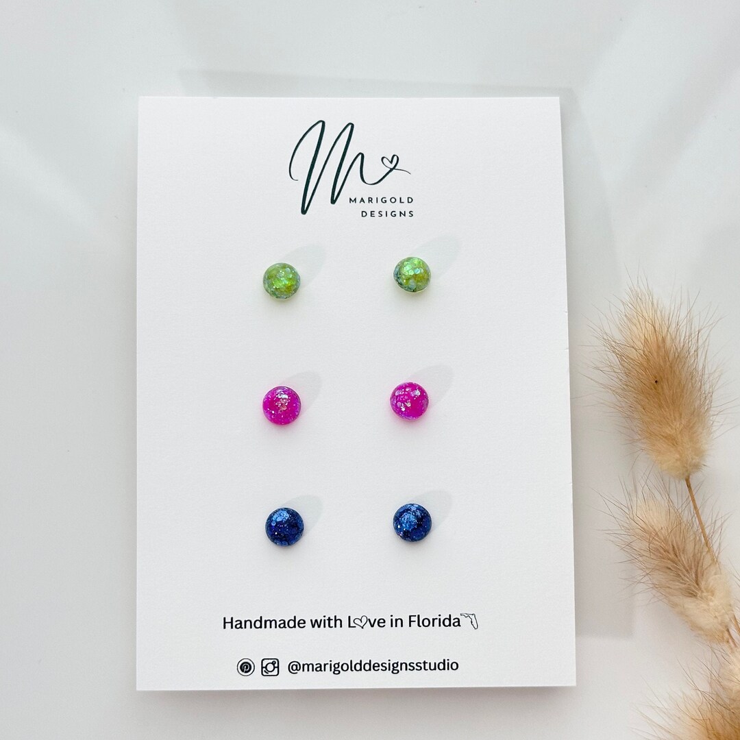 Multi Pack Colorful Studs, Choose Your Own Colors Stud Earrings Set ...