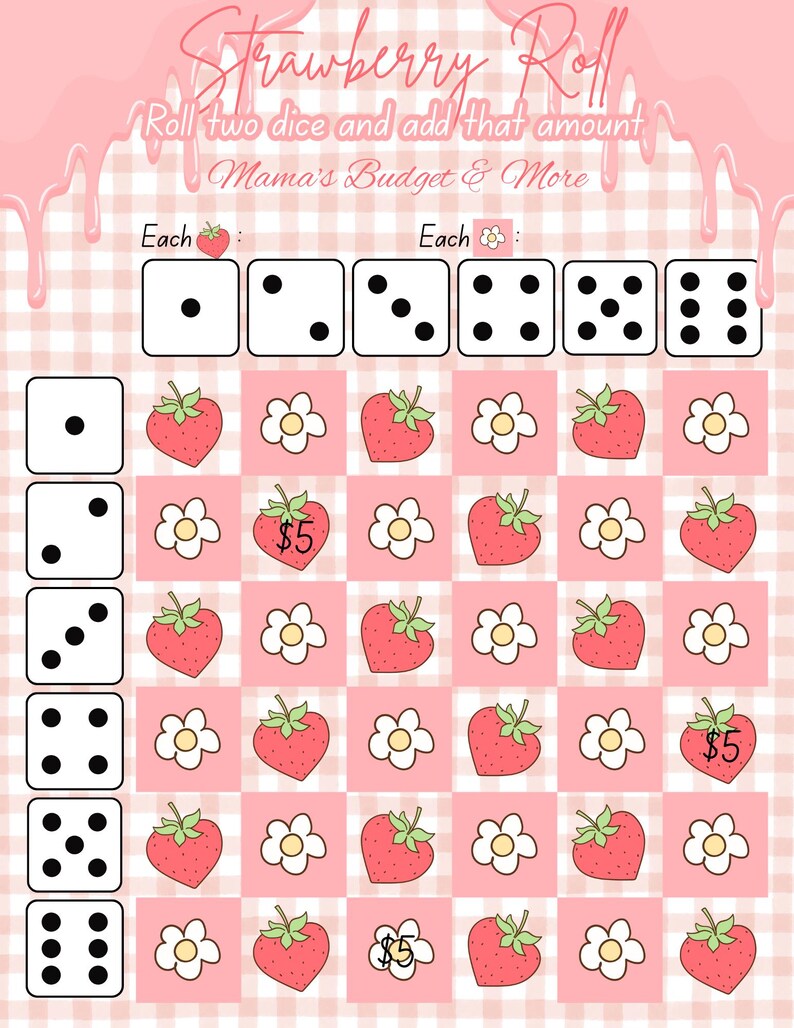 Strawberry Roll | Saving Challenge Game | Roll and Save Game | Dice ...