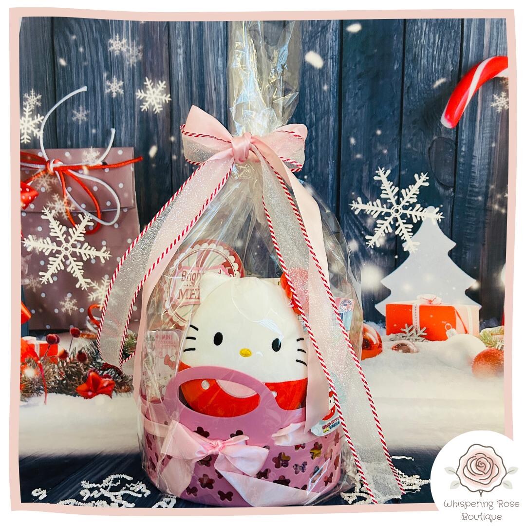 Prefilled, Custom, Hand-picked Hello Kitty Christmas Gift Basket Cute ...