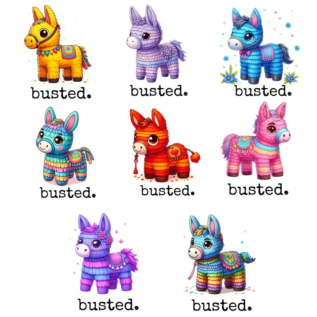 24 Piñata Busted PNG Designs Downloadable Digital File Bundle Cute ...