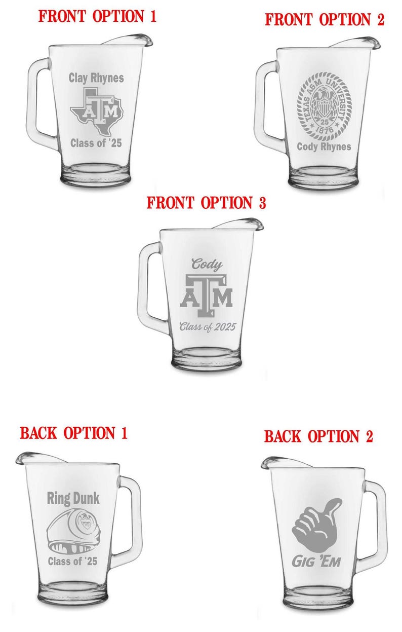 Personalized Etched Ring Dunk Pitcher - Etsy