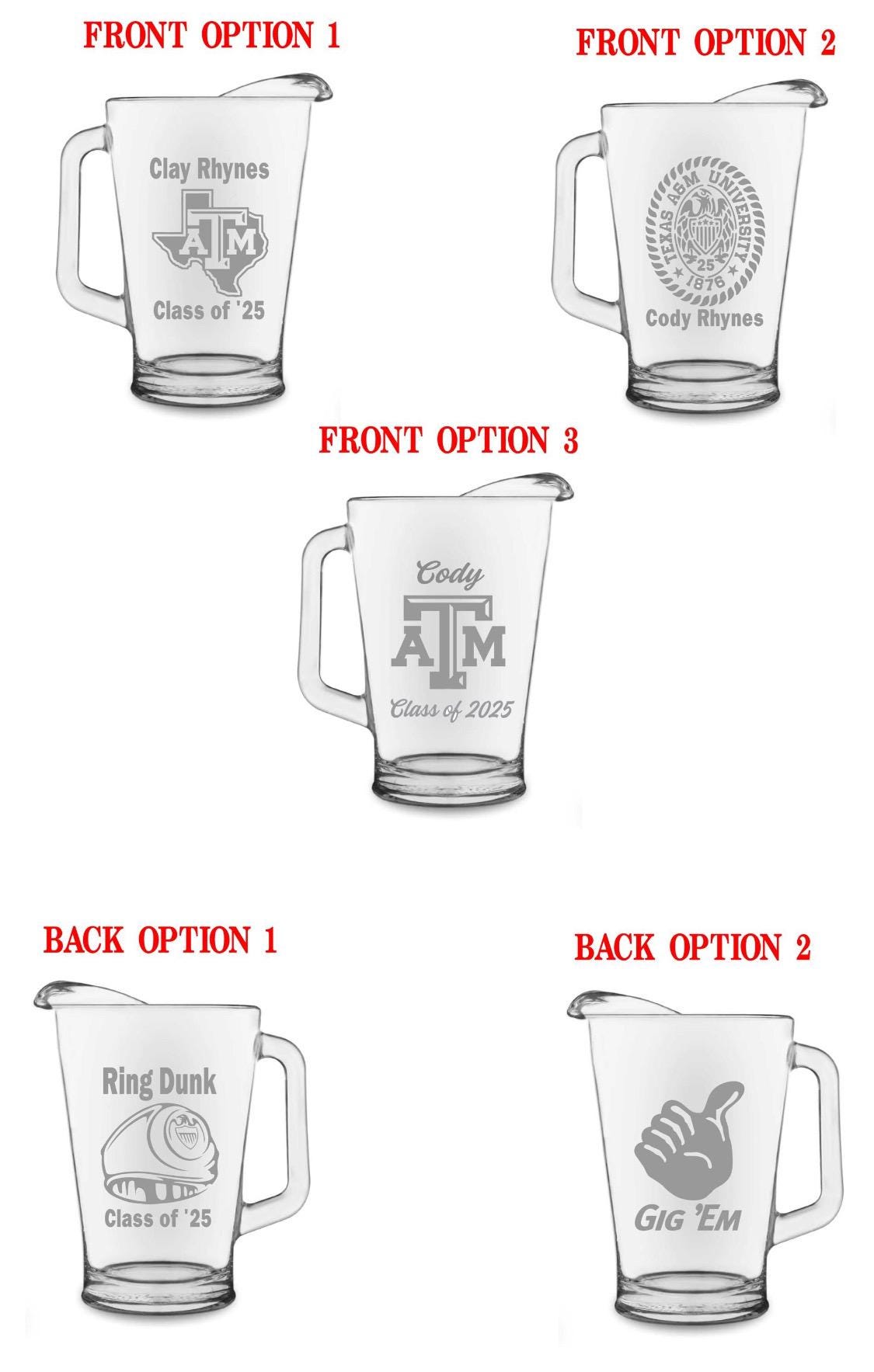 Personalized Etched Ring Dunk Pitcher - Etsy