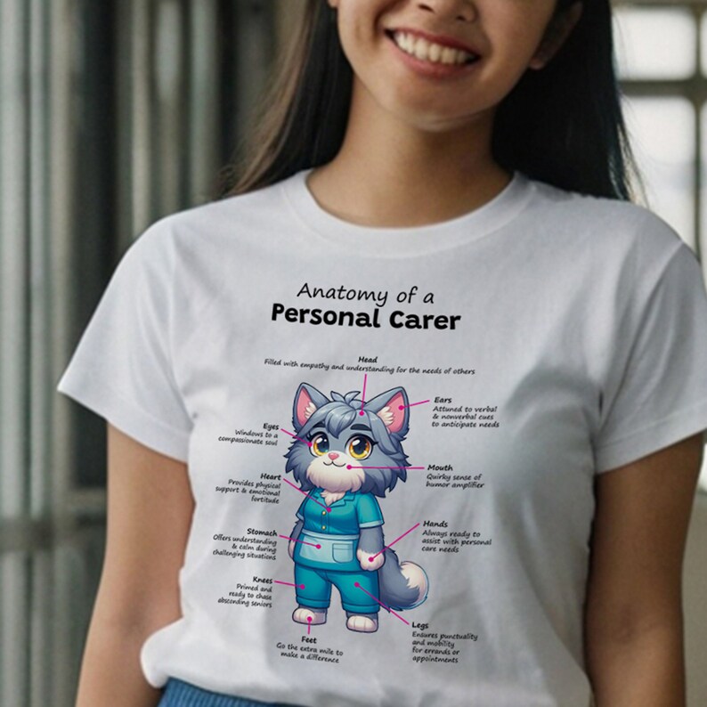 Anatomy of a Personal Carer T-shirt: Mental Health, Social Worker, PSW ...