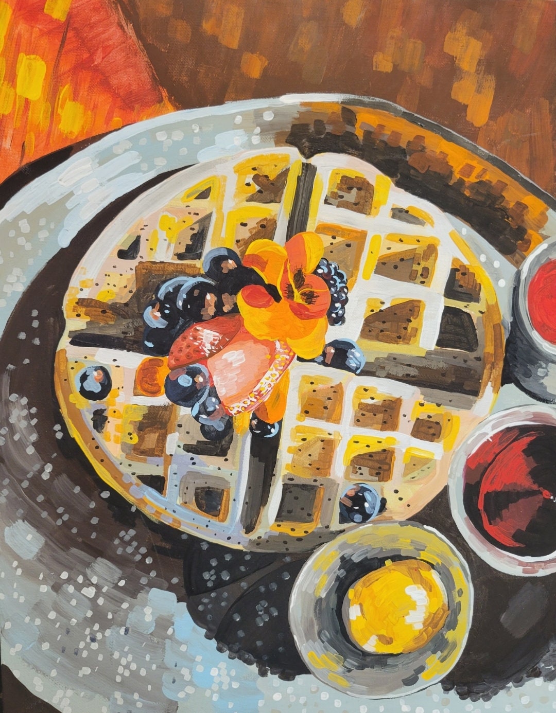 Blue Corn Waffle Painting - Etsy