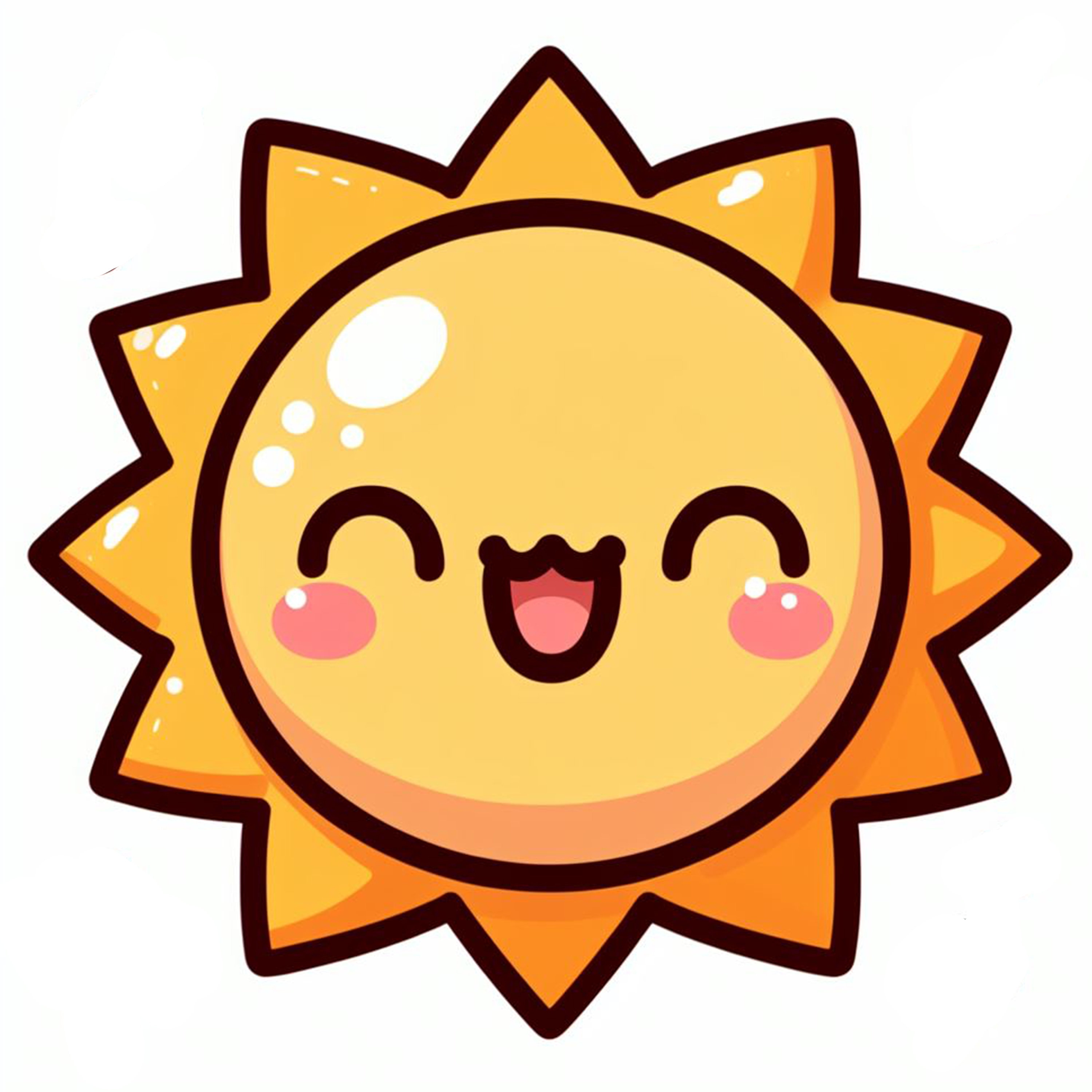 2 Cute & Kawaii Sun Design TEMPLATES (TRANSPARENT PNG) (4k High ...