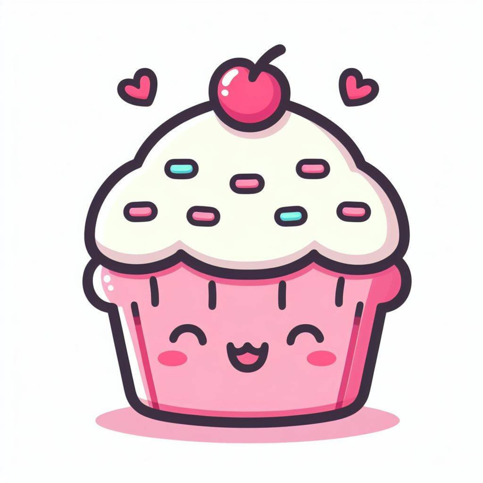 2 Cute & Kawaii Cupcake Design TEMPLATES (TRANSPARENT PNG) (4k High ...