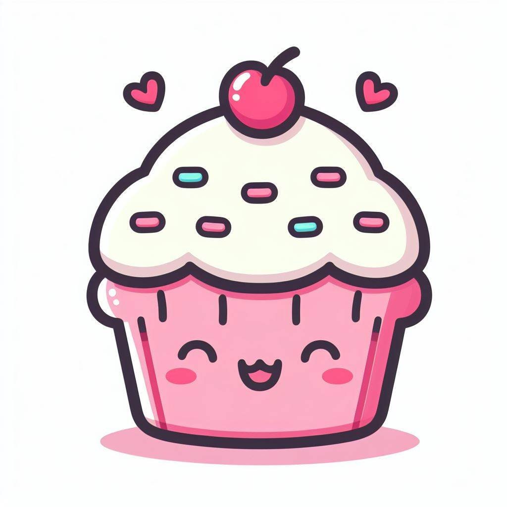 2 Cute & Kawaii Cupcake Design TEMPLATES (TRANSPARENT PNG) (4k High ...