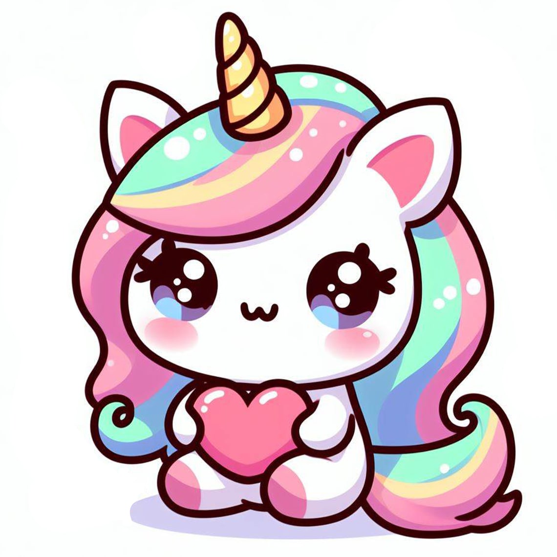 2 Cute & Kawaii Unicorn Design TEMPLATES (TRANSPARENT PNG) (4k High ...