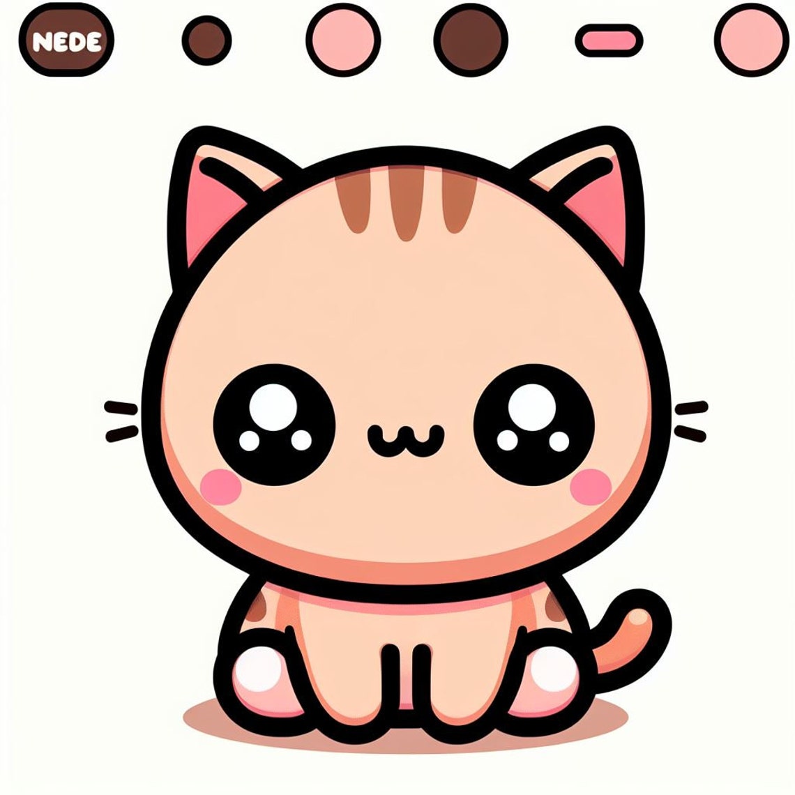 2 Cute & Kawaii Cat Design TEMPLATES (TRANSPARENT PNG) (4k High ...