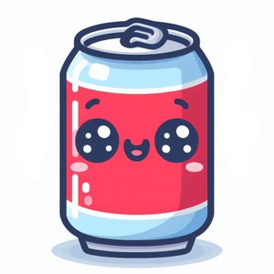 2 Cute & Kawaii Soda Can Design TEMPLATES TRANSPARENT PNG 4k High ...