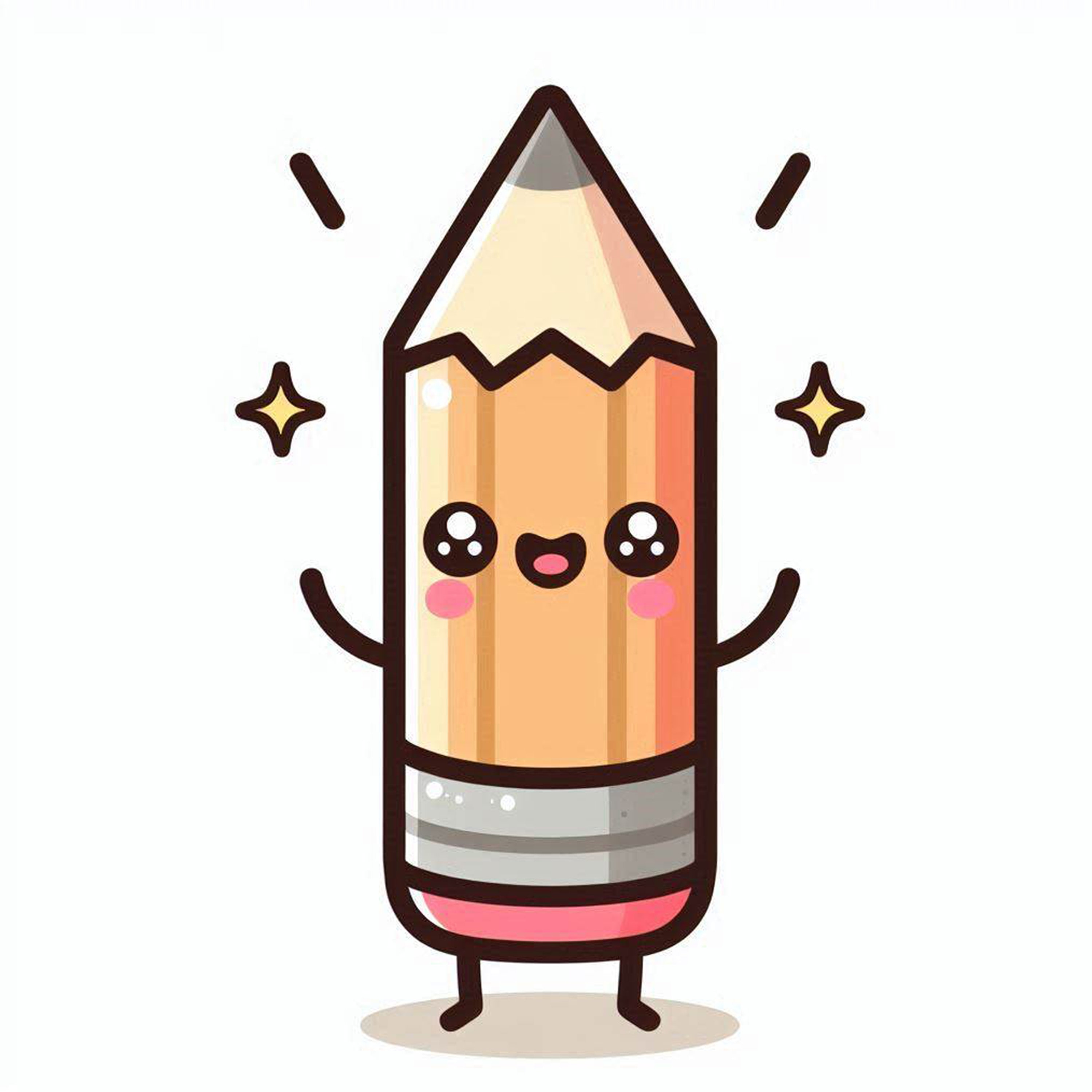2 Cute & Kawaii Pencil Design TEMPLATES (TRANSPARENT PNG) (4k High ...