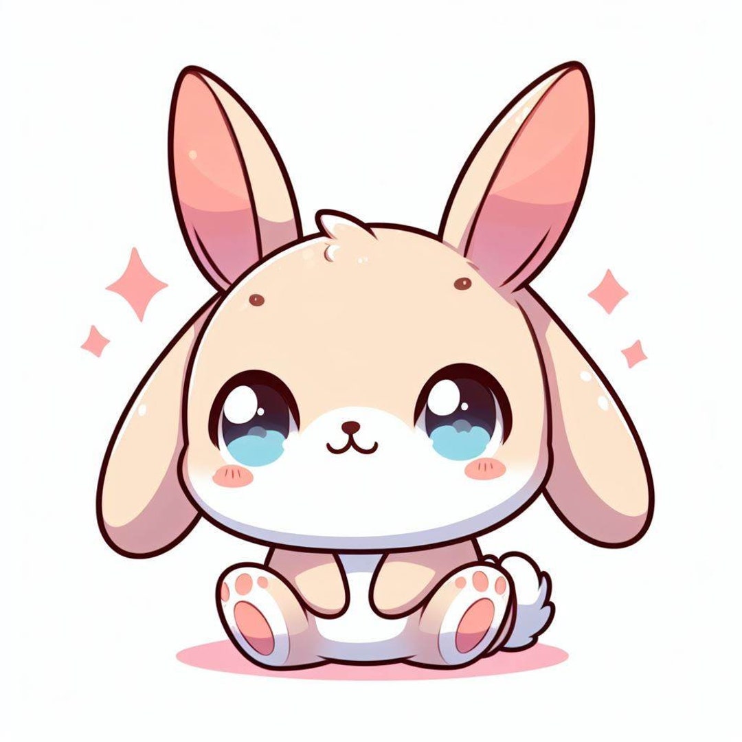 2 Cute & Kawaii Bunny Design TEMPLATES (TRANSPARENT PNG) (4k High ...