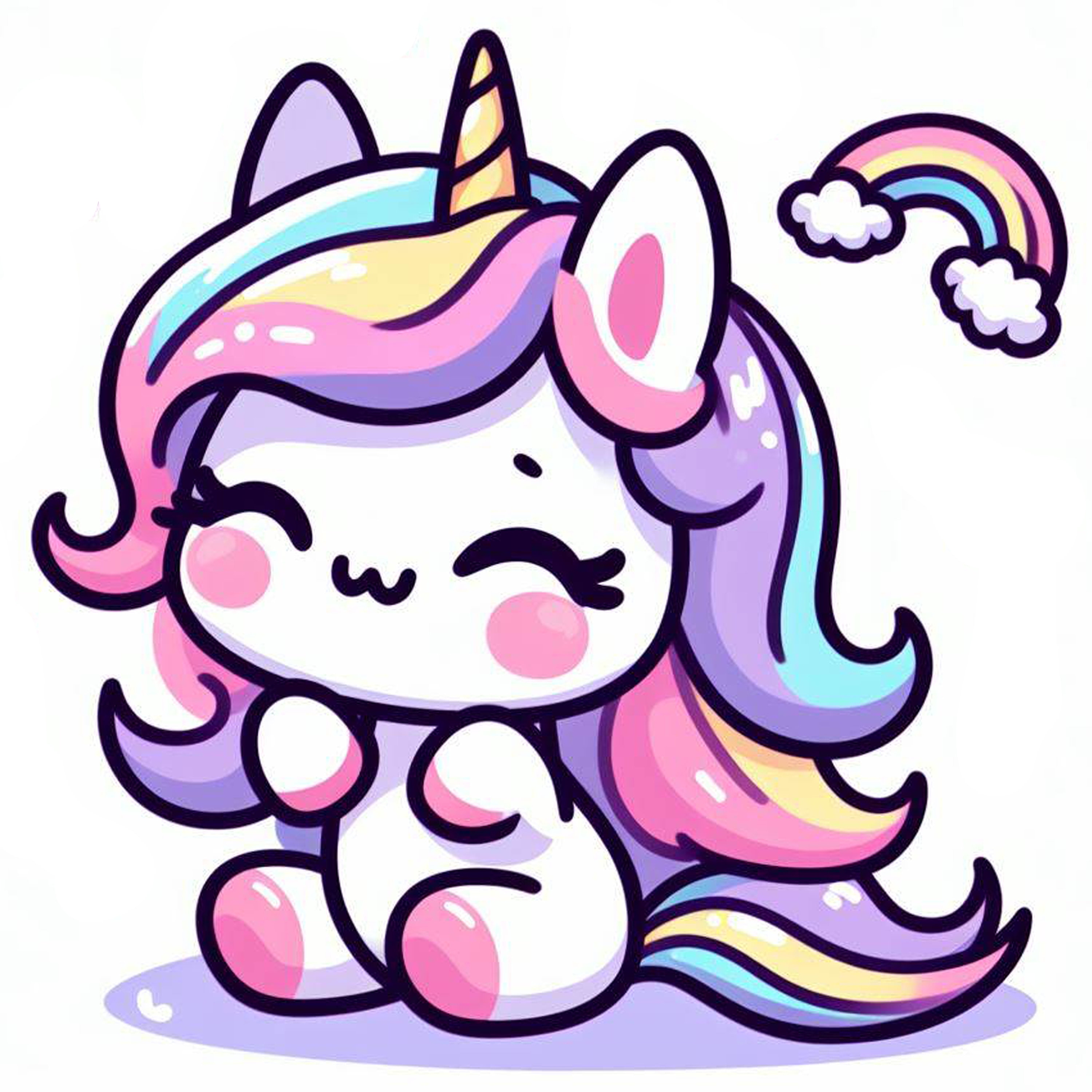 2 Cute & Kawaii Unicorn Design TEMPLATES (TRANSPARENT PNG) (4k High ...
