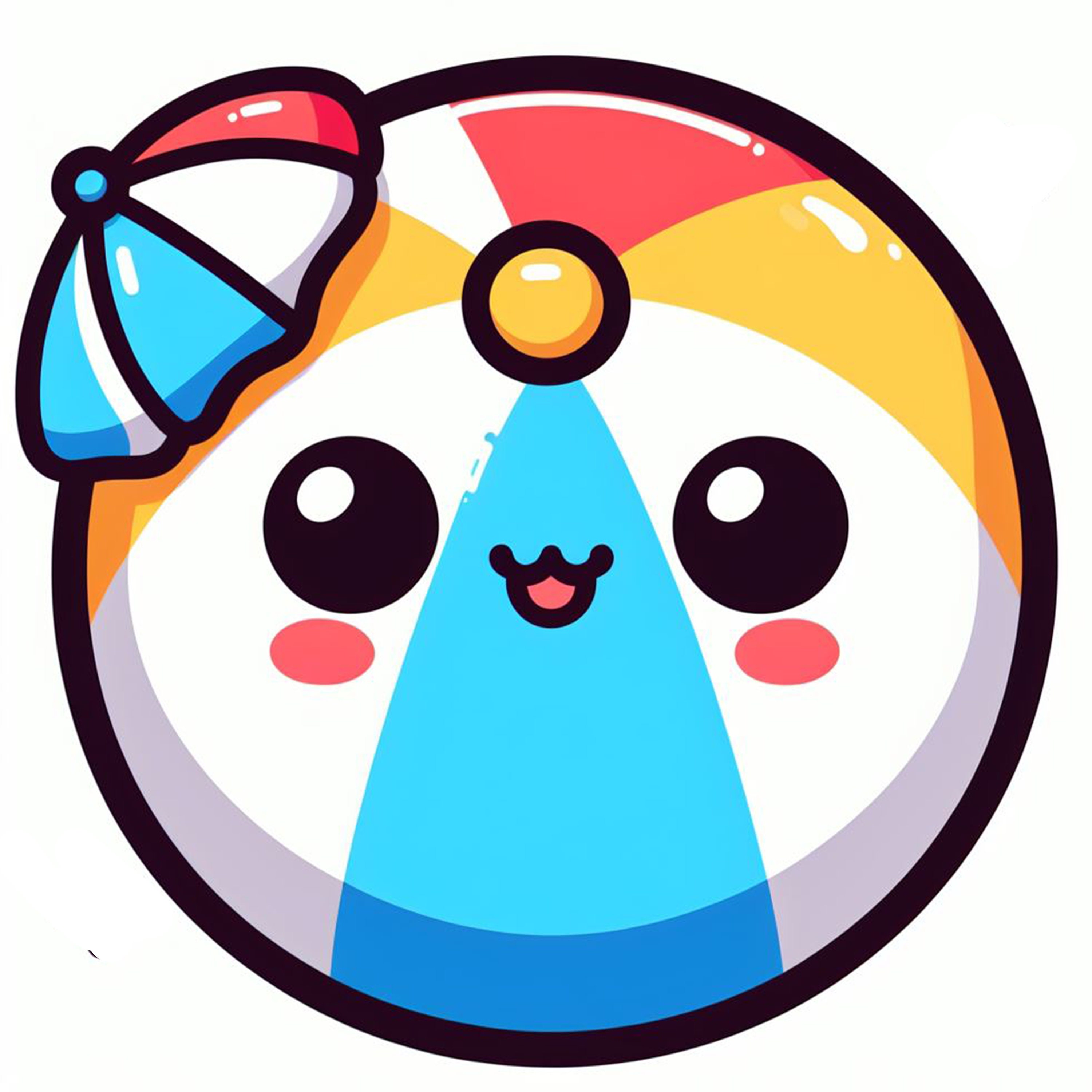 2 Cute & Kawaii Beach Ball Design TEMPLATES TRANSPARENT PNG 4k High ...