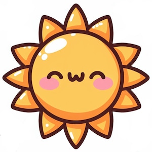 2 Cute & Kawaii Sun Design TEMPLATES (TRANSPARENT PNG) (4k High ...
