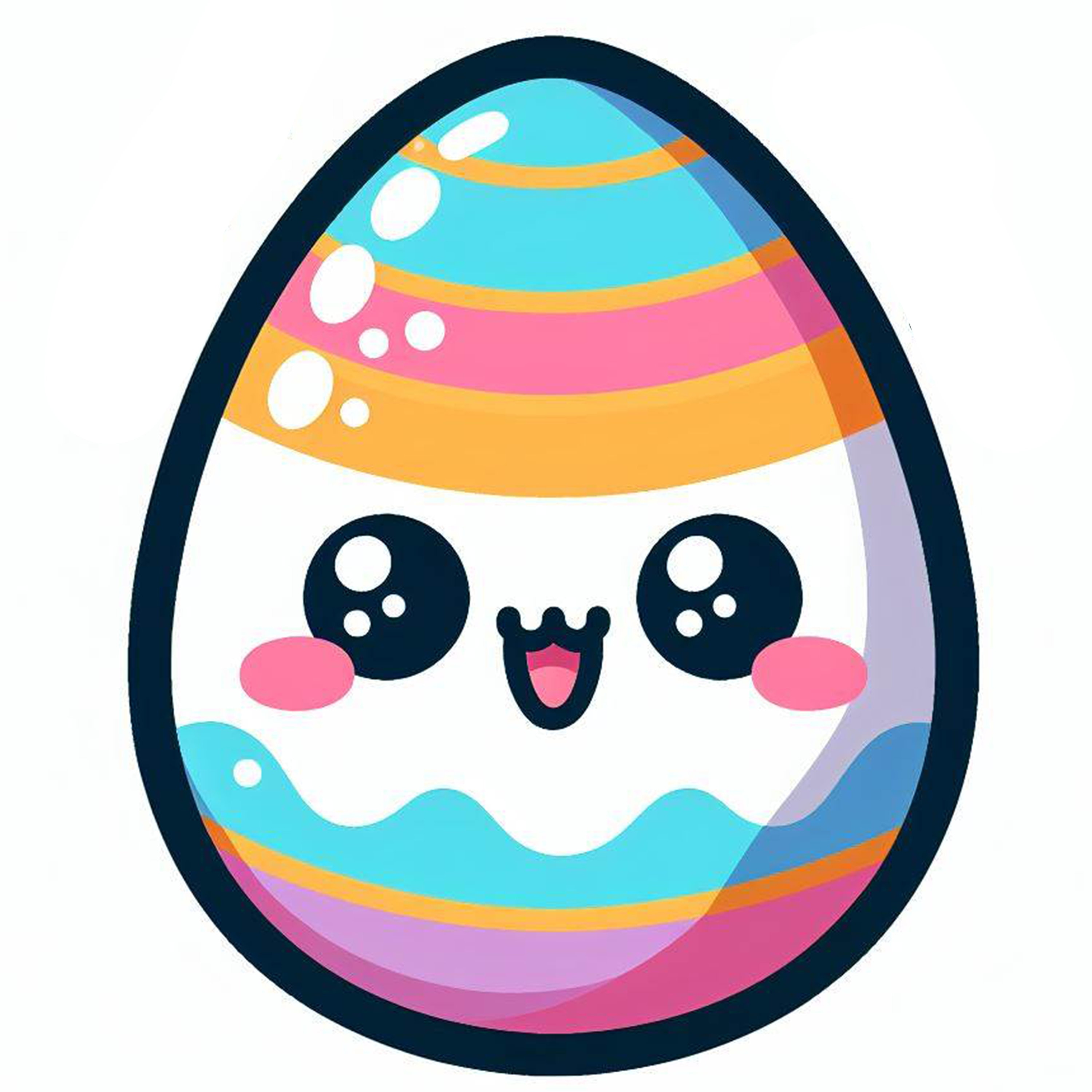 2 Cute & Kawaii Easter Egg Design TEMPLATES (TRANSPARENT PNG) (4k High ...