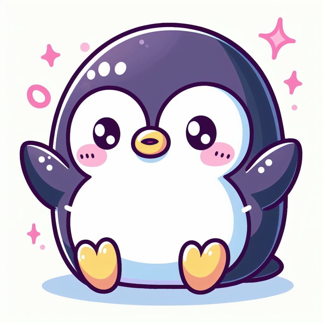 2 Cute & Kawaii Penguin Design TEMPLATES (TRANSPARENT PNG) (4k High ...