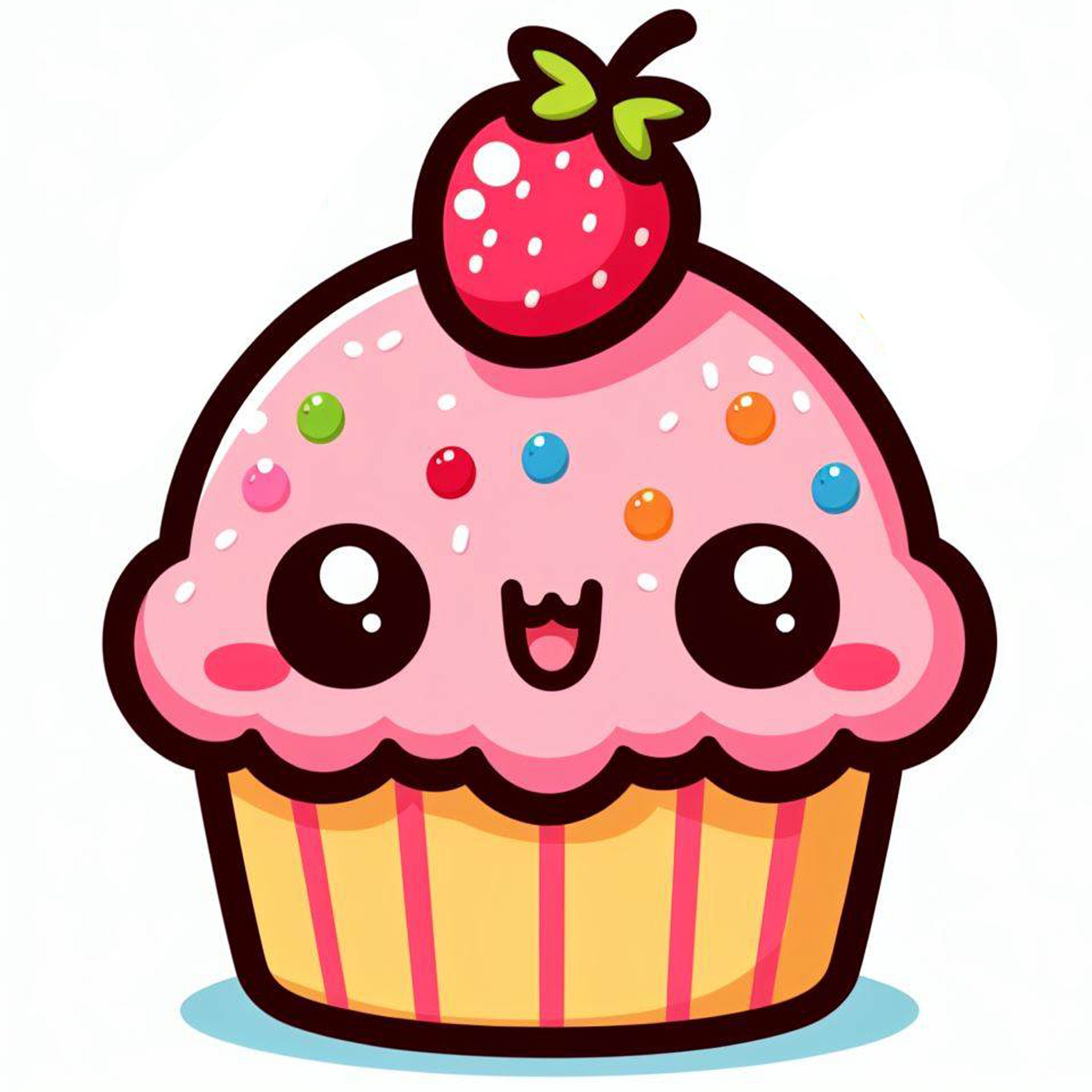 2 Cute & Kawaii Cupcake Design TEMPLATES (TRANSPARENT PNG) (4k High ...