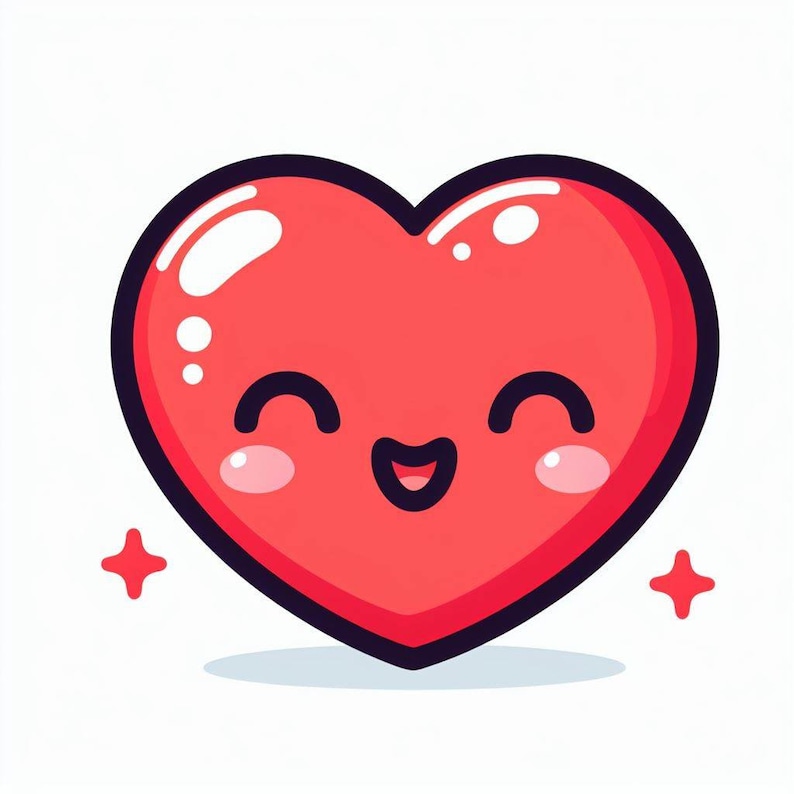 2 Cute & Kawaii Heart Design TEMPLATES TRANSPARENT PNG 4k High ...
