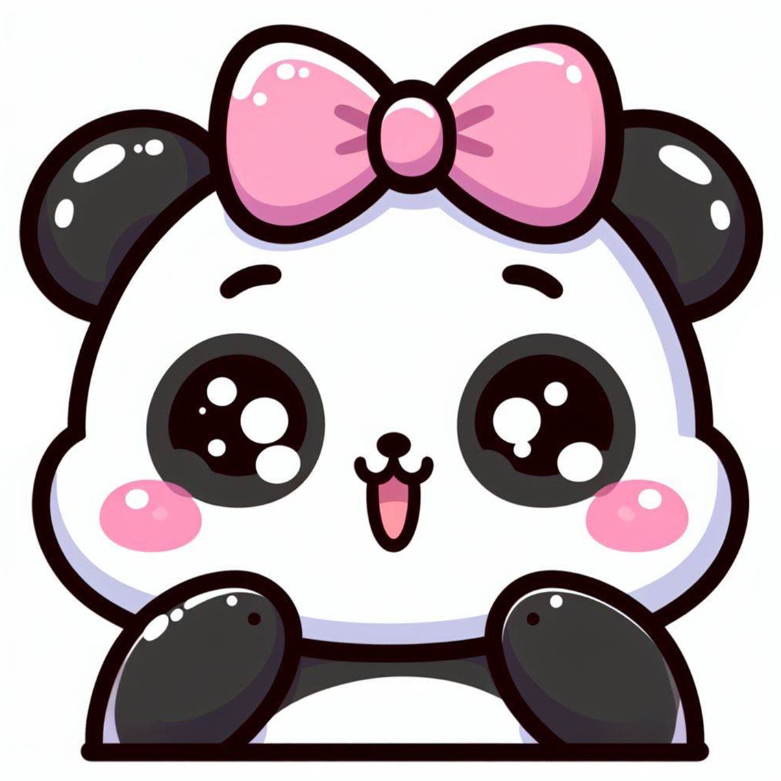 2 Cute & Kawaii Panda Design TEMPLATES (TRANSPARENT PNG) (4k High ...