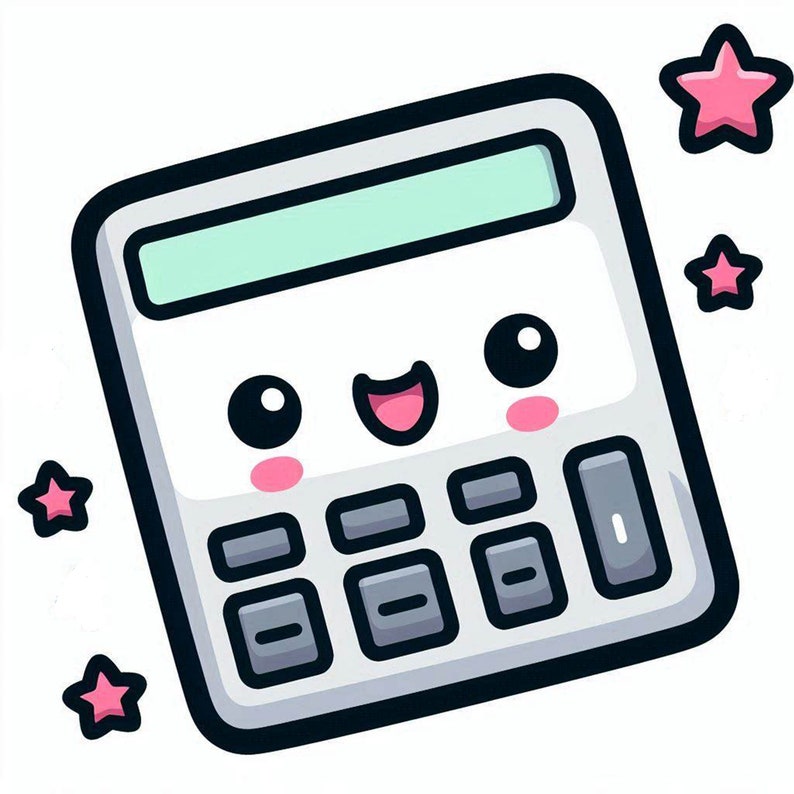 2 Cute & Kawaii Calculator Design TEMPLATES (TRANSPARENT PNG) (4k High ...