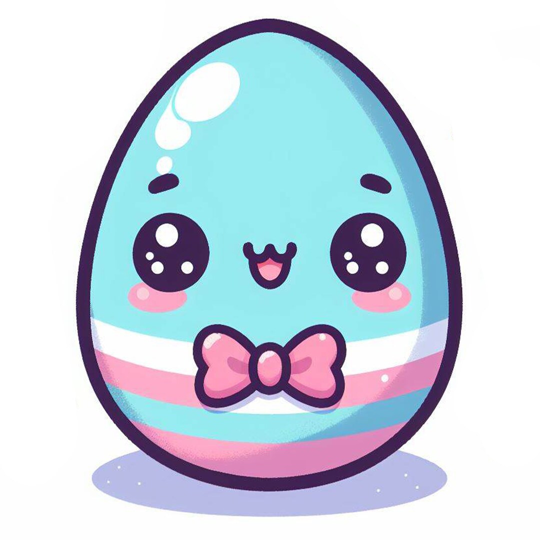 2 Cute & Kawaii Easter Egg Design TEMPLATES (TRANSPARENT PNG) (4k High ...