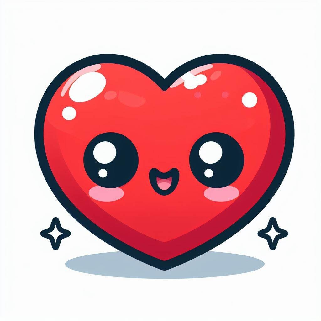 2 Cute & Kawaii Heart Design TEMPLATES TRANSPARENT PNG 4k High ...