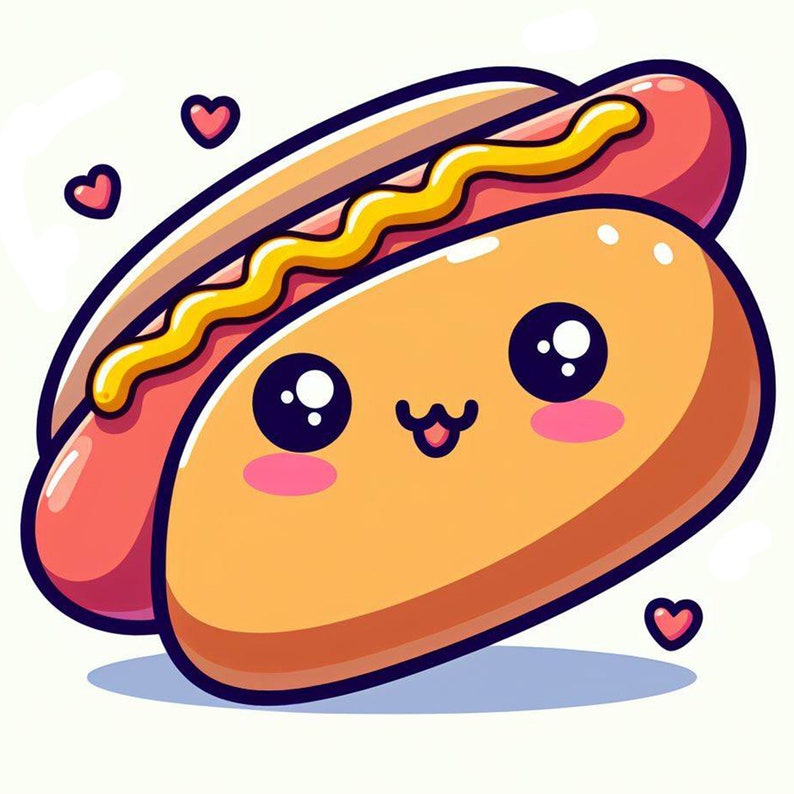2 Cute & Kawaii Hotdog Design TEMPLATES (TRANSPARENT PNG) (4k High ...