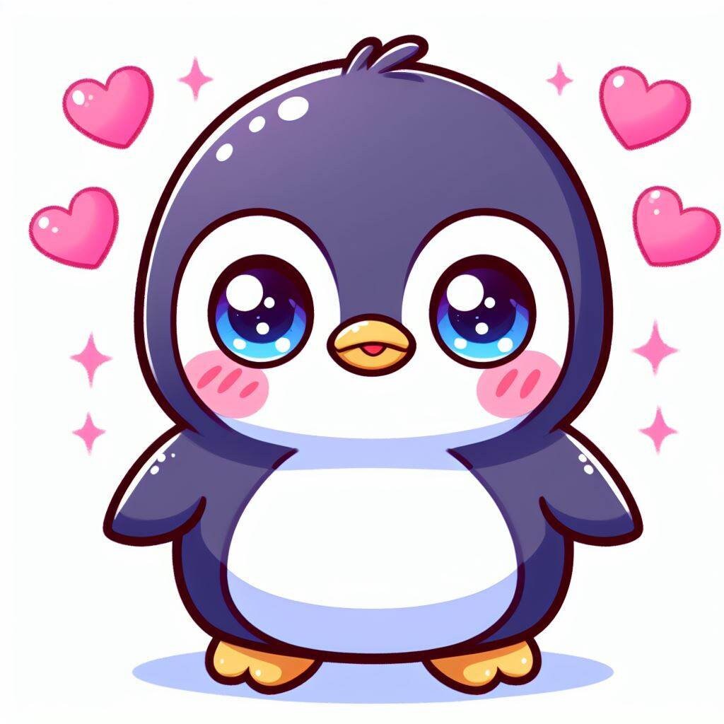 2 Cute & Kawaii Penguin Design TEMPLATES (TRANSPARENT PNG) (4k High ...
