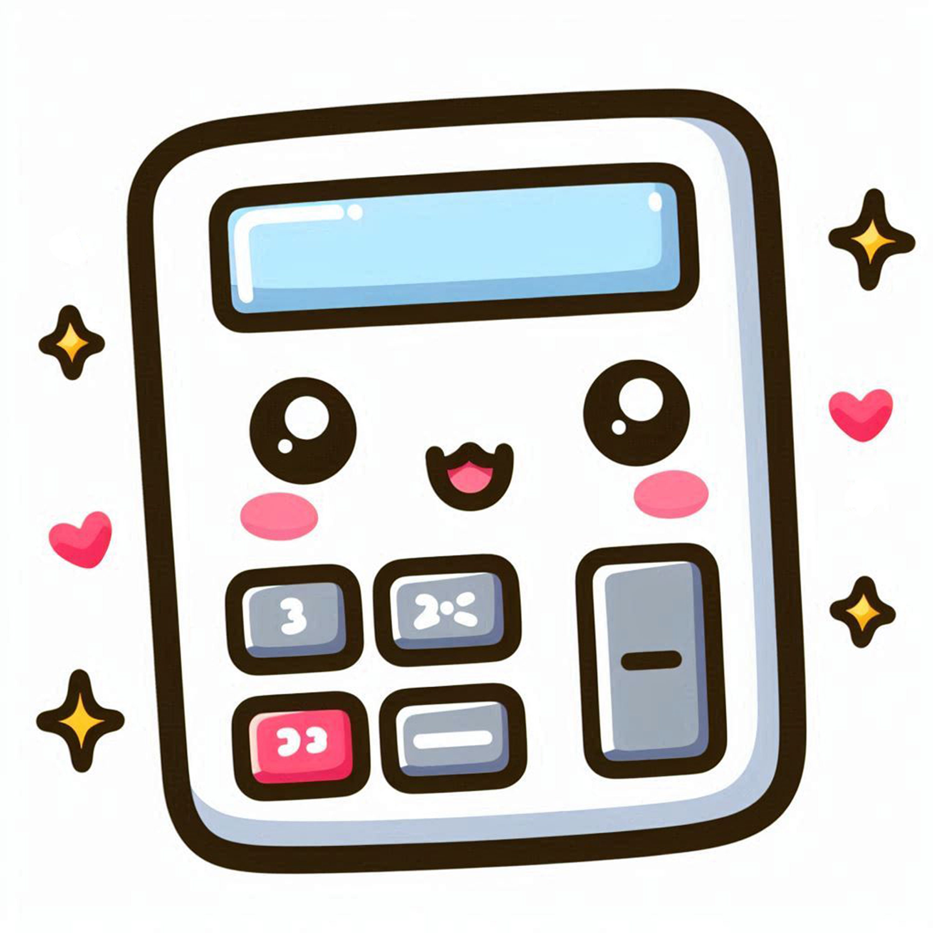 2 Cute & Kawaii Calculator Design TEMPLATES (TRANSPARENT PNG) (4k High ...