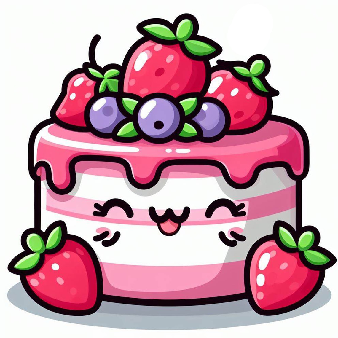 2 Cute & Kawaii Cake Design TEMPLATES (TRANSPARENT PNG) (4k High ...