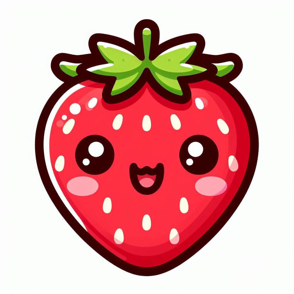 2 Cute & Kawaii Strawberry Design TEMPLATES (TRANSPARENT PNG) (4k High ...