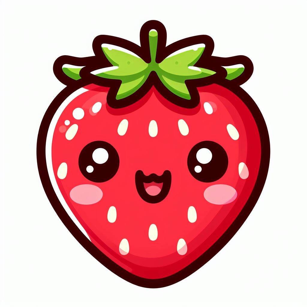 2 Cute & Kawaii Strawberry Design TEMPLATES (TRANSPARENT PNG) (4k High ...