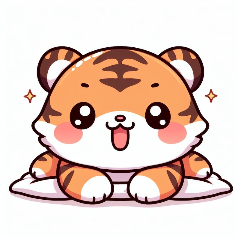 2 Cute & Kawaii Tiger Design TEMPLATES (TRANSPARENT PNG) (4k High ...