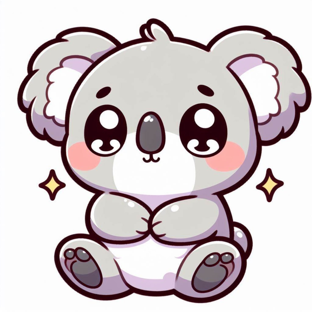 2 Cute & Kawaii Koala Bear Design TEMPLATES (TRANSPARENT PNG) (4k High ...