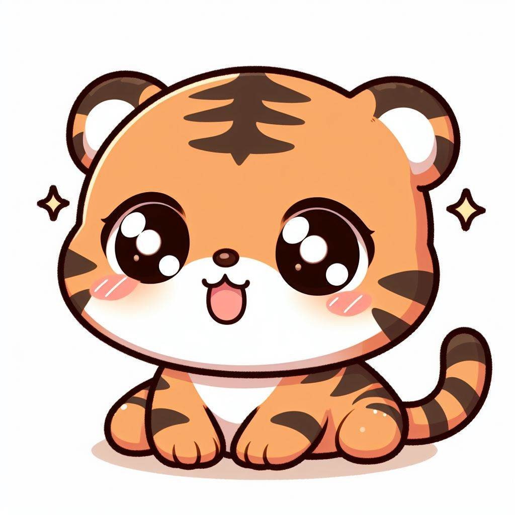 2 Cute & Kawaii Tiger Design TEMPLATES (TRANSPARENT PNG) (4k High ...
