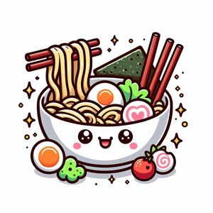 2 Cute & Kawaii Ramen Design TEMPLATES (TRANSPARENT PNG) (4k High ...