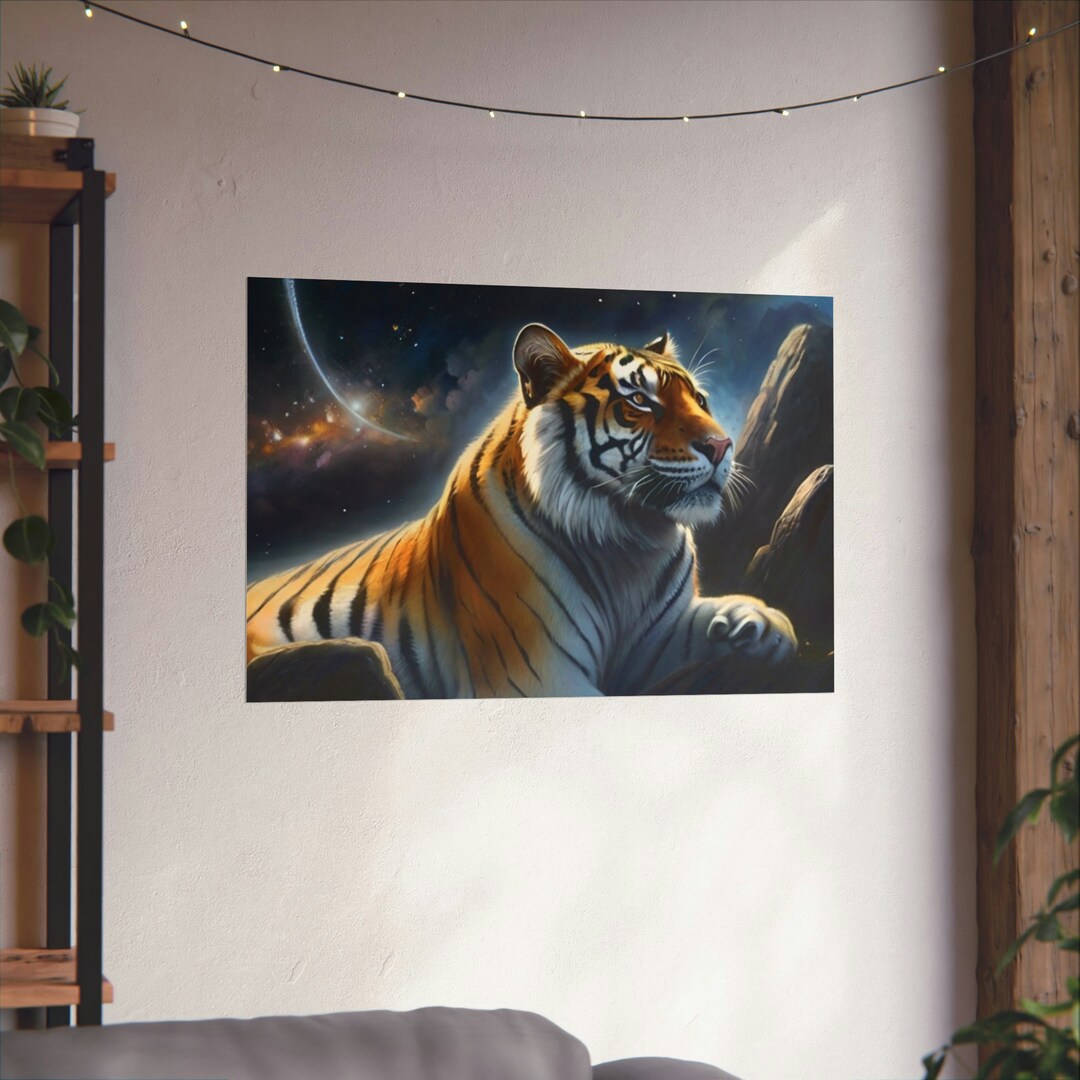 Tiger Poster Wall Art Nature Wallart Night Landscape Tiger Portrait ...