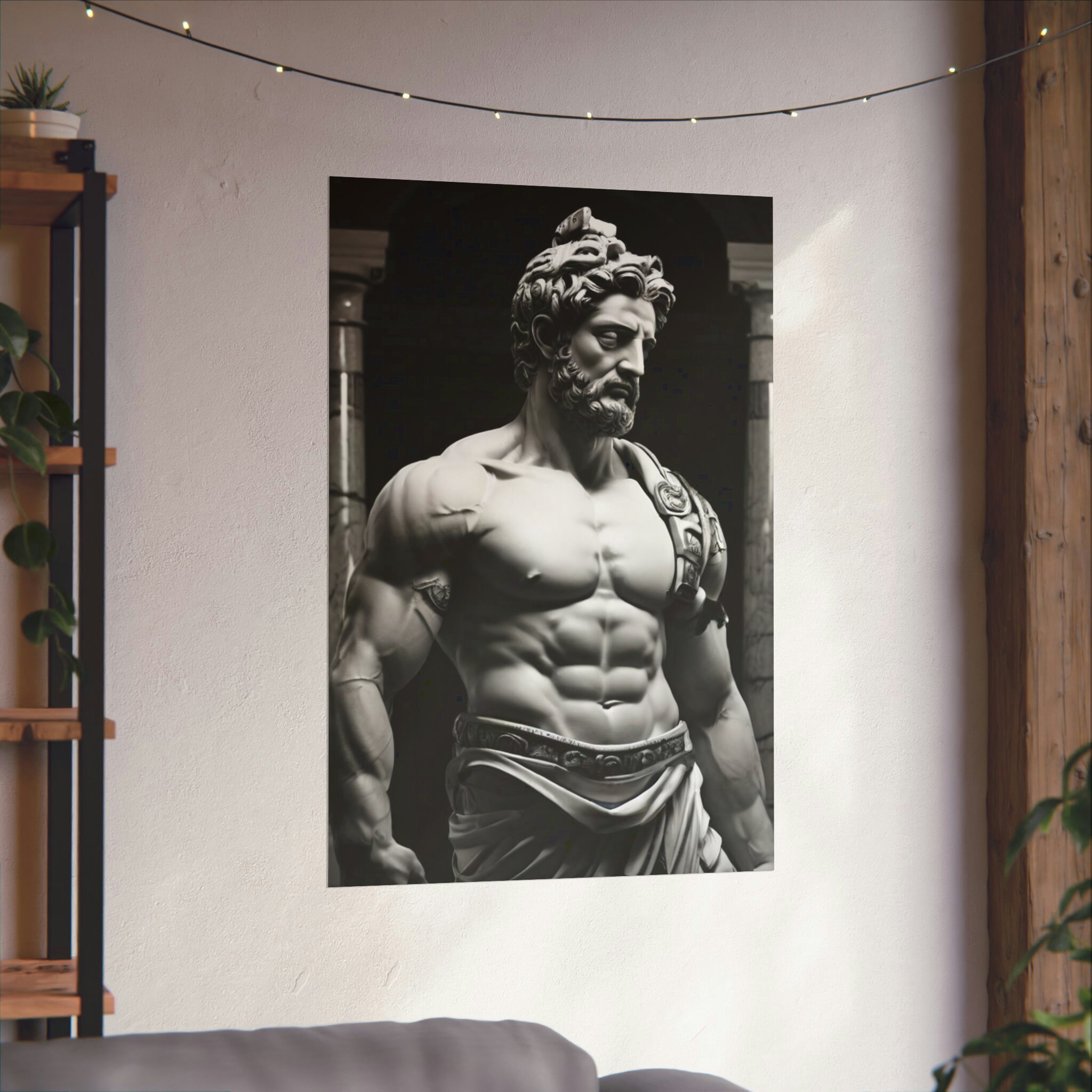 Ancient Greek Poster Muscular Man Wallart Greek Sculpture Portrait Home ...