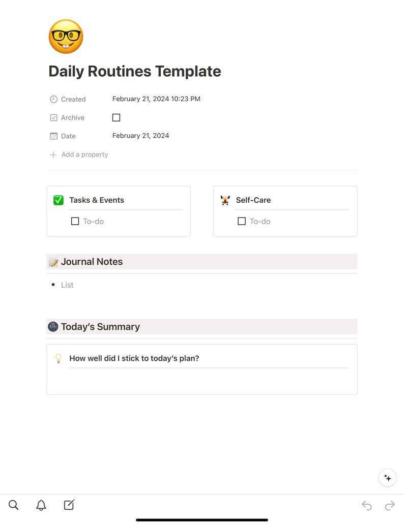 Simple Daily Routines Notion Template | Digital Notion Templates - Etsy