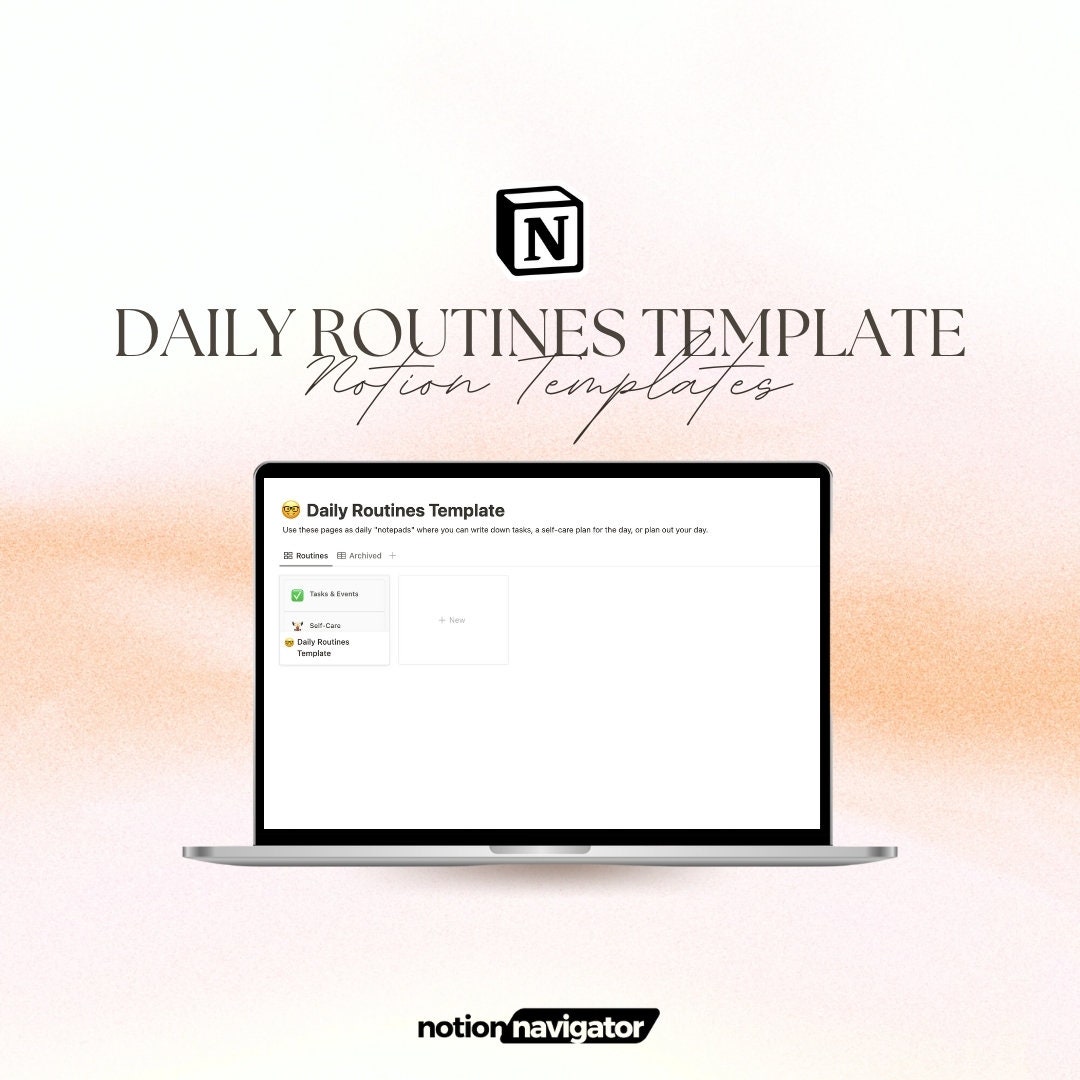 Simple Daily Routines Notion Template | Digital Notion Templates - Etsy
