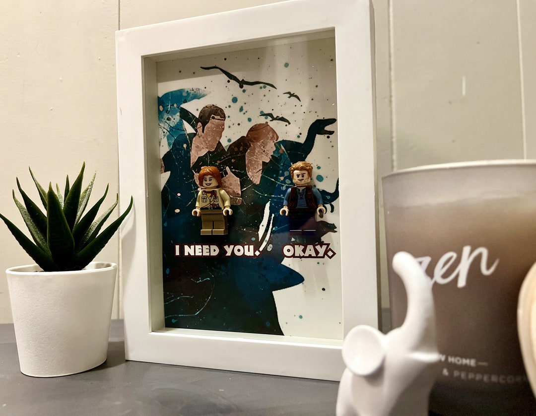 Jurassic World Lego Shadow Box Framed Art - Etsy