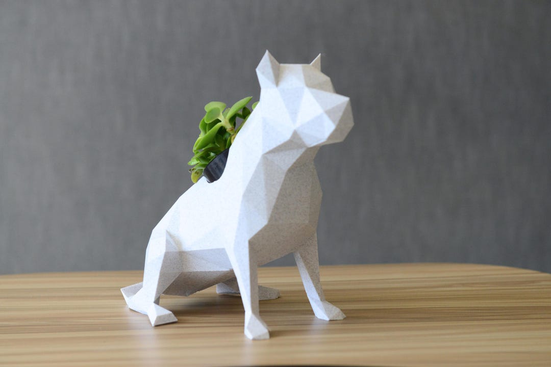 Low Poly Pitbull Planter for Succulent / Pitbull Cactus Pot - Etsy