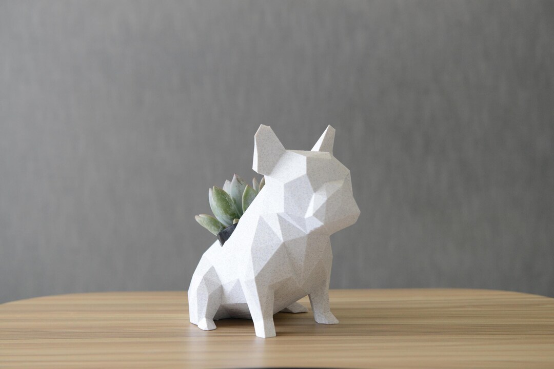 Low Poly Frenchie Pot for Succulent / French Bulldog Cactus Plants - Etsy