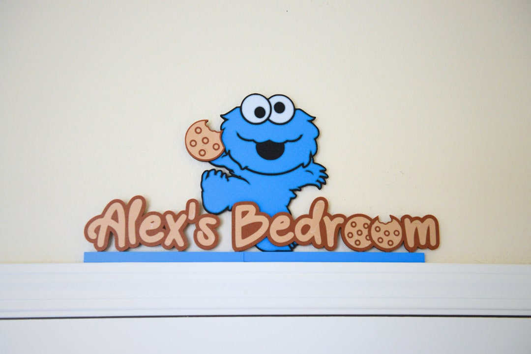 Cookie Monster Bedroom Door Sign kids, Nursery, Newborn - Etsy