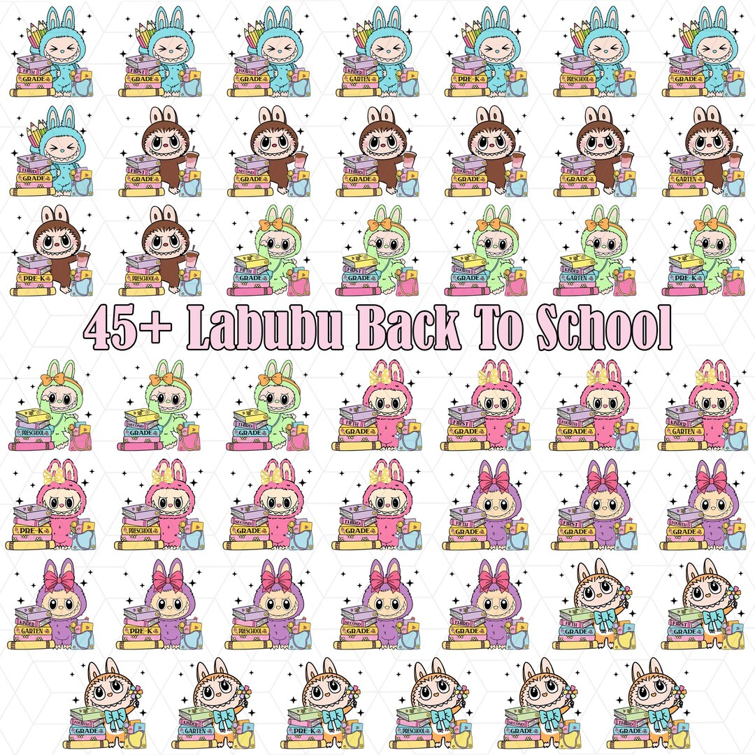 45+ Labubu Back to School Bundle PNG SVG, Teacher First Day of School ...